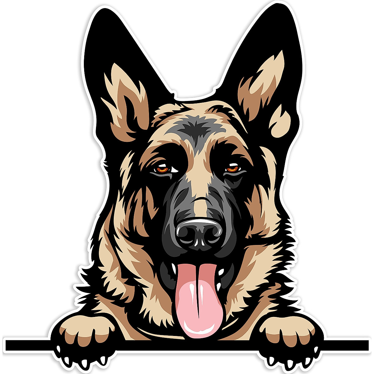 United by Color German Shepherd Sticker 5x5 Inches - Strong Adhesive Waterproof German Shepherd Accessories - Does not Fade, Used for Car, Laptop, Truck, Water Bottle, Helmet, RV (Brown)