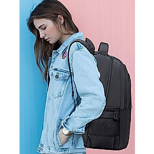 HotAdsFW Black Backpack for Boys Girls High School Backpacks School Bag for Women Men Kids Teens Travel Laptop Backpack with Multi Pockets Aesthetic Bookbag for Gym Sport Outdoor