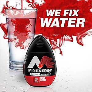 MiO Energy Black Cherry Liquid Water Enhancer Drink Mix, 2x More, 3.24 Fl Oz Bottle, As Seen on TikTok