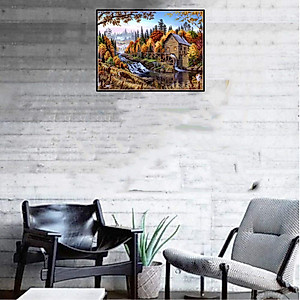 DIY 5D Diamond Painting Full Dril, Xizhendai 5D DIY Embroidery Cross Stitch Paintings Full Round Drill Rhinestone Painting Artwork Home Living Room Bedroom Wall Decor (Farmhouse, 30x40cm)