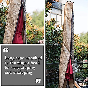 Abba Patio Offset Umbrella Cover, Patio Cantilever Umbrella Cover for 9-11 Ft Outdoor Umbrella, Market Umbrella/Parasol Cover with Zipper and Waterproof, Brown