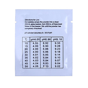 15-Pack pH Meter Buffer Solution Powder for Precise and Easy PH Calibration, PH Calibration Powder Solution 6.86,4.01,9.18