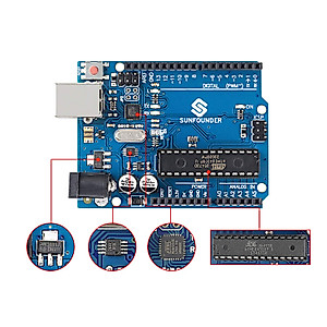 SunFounder Controller Board Compatible with Arduino UNO R3 ATMEGA328P ATMEGA16U2