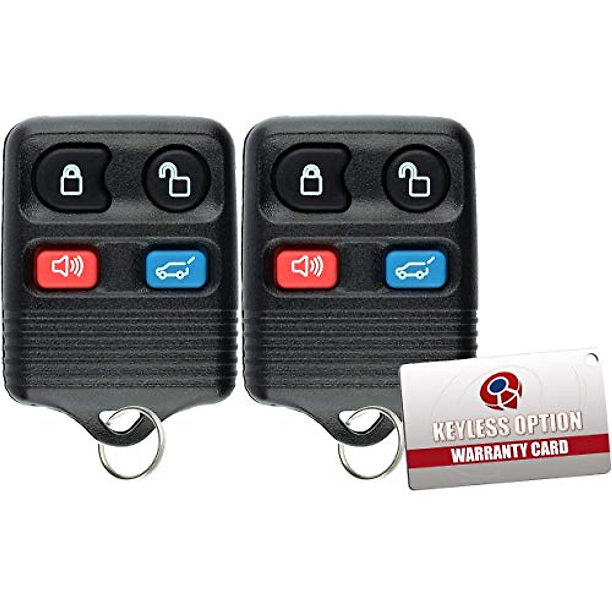 KeylessOption Keyless Entry Remote Car Key Fob for SUV Ford Edge Escape Expedition Explorer Flex (Pack of 2)