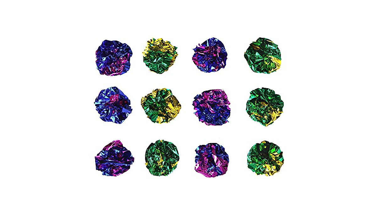 CHIWAVA 45PCS Mylar Crinkle Balls for Cats