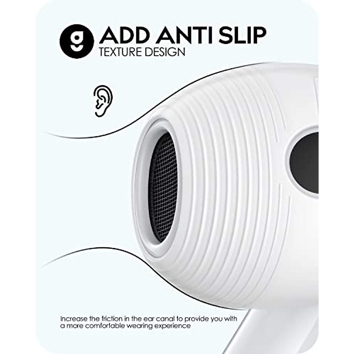 Gcioii 3 Pairs AirPods 3 Ear Covers [Fit in Case] Anti Slip Silicone Sport Ear Tips,Anti Scratches Accessories Compatible with Apple AirPods 3rd Generation (Translucent)