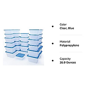 YESOON [30 Pack] Reusable Freezer Food Storage Containers with Lids [26oz-40oz-70oz] Plastic Meal Prep Container Sets Bento Box BPA Free Freezer & Microwaveable & Dishwasher Safe