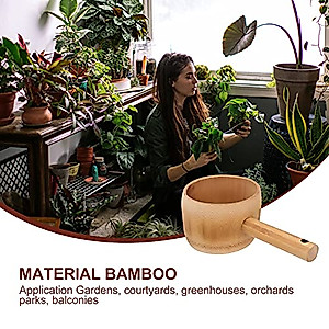 OUSIKA water Wooden Bath ladle Scoop Wood Spoon Kitchen Scoop Ladle Multipurpose Wooden Scoops Ladle Dipper Kitchen Large ladle Utensil Water Bailer Scoop scoop Spoon