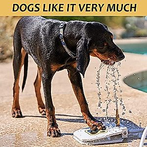 Dogsshopdaily Outdoor Automatic Dog Water Dispenser – Premium Step Water Toy Push Button – Practical Water Toys for Dogs – Pet Fountain with 40-inch Hose and Y Valve Adapter, White