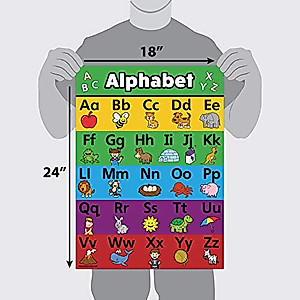 Palace Learning 5 Pack - Preschool Curriculum Kit on CD & ABC Alphabet + Numbers 1-10 + Shapes + Colors Poster Set (LAMINATED, 18” x 24”)