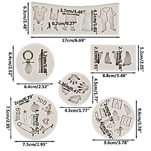Sijiangmold Baby Shower Themed Cake Fondant Molds Baby Silicone Mold Baby Feet Baby Bottle Mold For Baby Birthday Cupcake Topper Cake Decorating Candy Gum Paste Polymer Clay Set Of 6