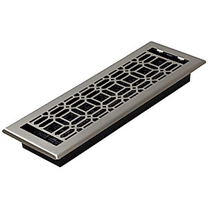 Decor Grates NGH414-NKL New Gothic Floor Register, 4 x 14 Inches, Plated Nickel