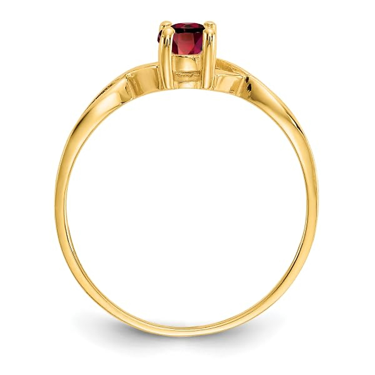 IceCarats 10K Yellow Gold Red Garnet Ring Gemstone Band January Birthstone Jewelry Size 7.00