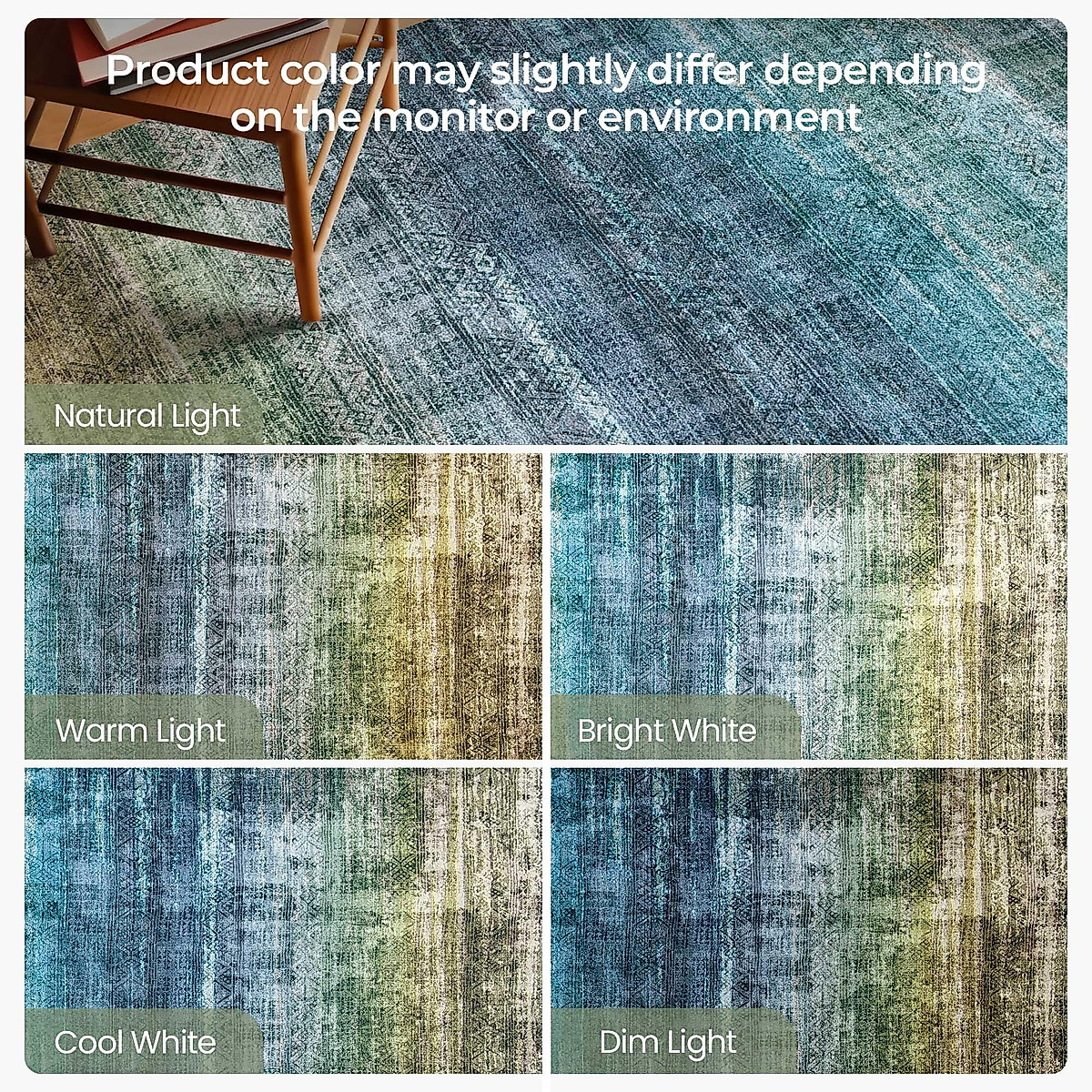 Kokia Abstract Area Rug Living Room 5x7 Colorful Washable Large Rug Bedroom Living Room Under Dining Table Soft Non Slip Stain Resistant Blue Carpet Room Decor, Oslo Teal