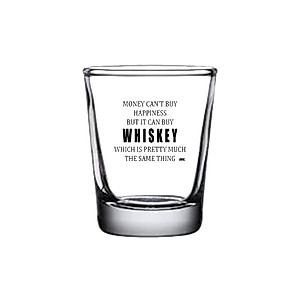 Rogue River Tactical Funny Shot Glass Money Happiness Whiskey Gag Gift