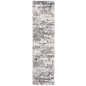 SAFAVIEH Berber Shag Collection Runner Rug - 2' x 12', Grey Blue & Cream, Abstract Design, Non-Shedding & Easy Care, 1.2-inch Thick Ideal for High Traffic Areas in Living Room, Bedroom (BER219G)