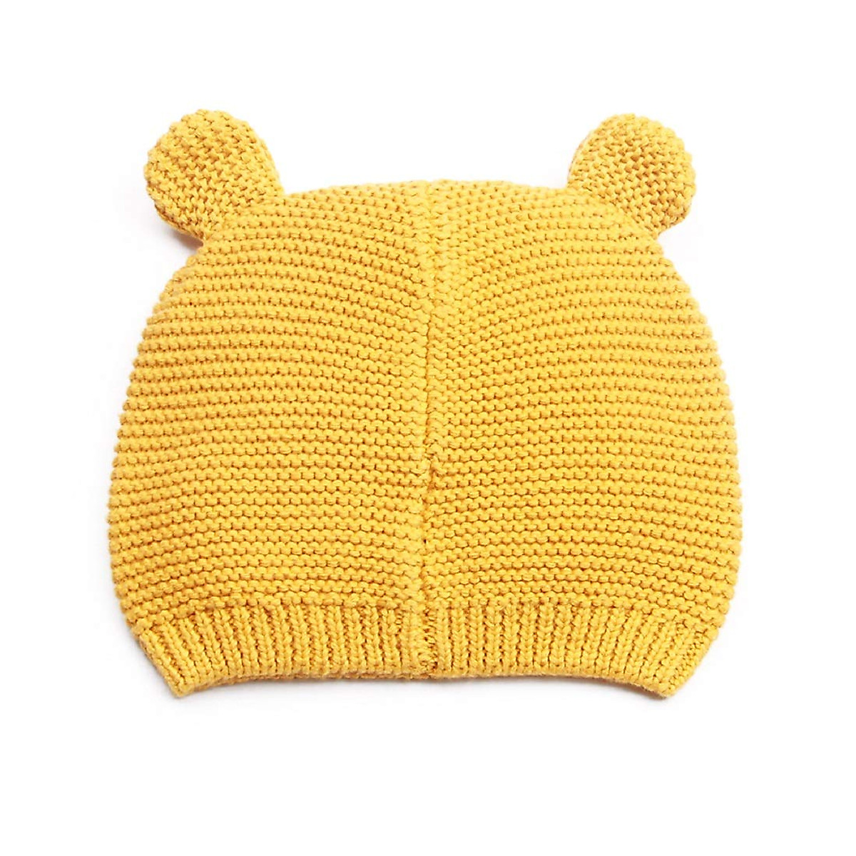 LLmoway Infant Baby Girls Knit Hats Kids Boys Beanie Cap Cotton Crochet Hat with Ear, Yellow, 0-12M