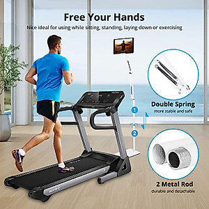 Spessn Adjustable Tablet Floor Stand Universal 360-degree Rotatable Metal Tablet Holder Phone Stand Compatible iPad/iPhoneX/iPad Pro 4.5~12.9 Inch-Screen, Phone, Kindle (White)