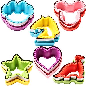 Sandwich Cutters and Sealers, Bread Sandwich Decruster Pancake Maker DIY Cookie Cutters for Kids Bento -Shapes Include Heart, Star, Dinosaur, Paw Print & Unicorn