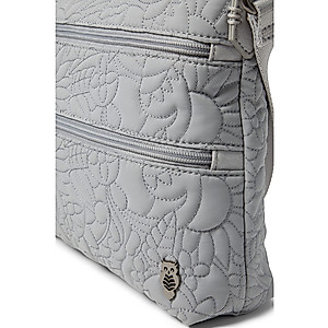 Sakroots Basic Crossbody in Eco-Twill with Adjustable Strap, Light Grey Spirit Desert Quilted