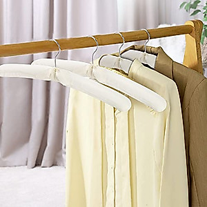 Tosnail 12 Pack Fabric Padded Hangers, Foam Padded Clothing Hangers, Wedding Dress Hangers for Coat, Blouse, Sweaters, Bride Dress, Clothes - White