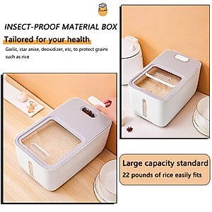 Rice Container, 22lbs Rice Storage Container, Slide Lid Rice Container, Cereal and Pantry Storage containers, Storage containers for a Pantry, Dry Food Storage containers