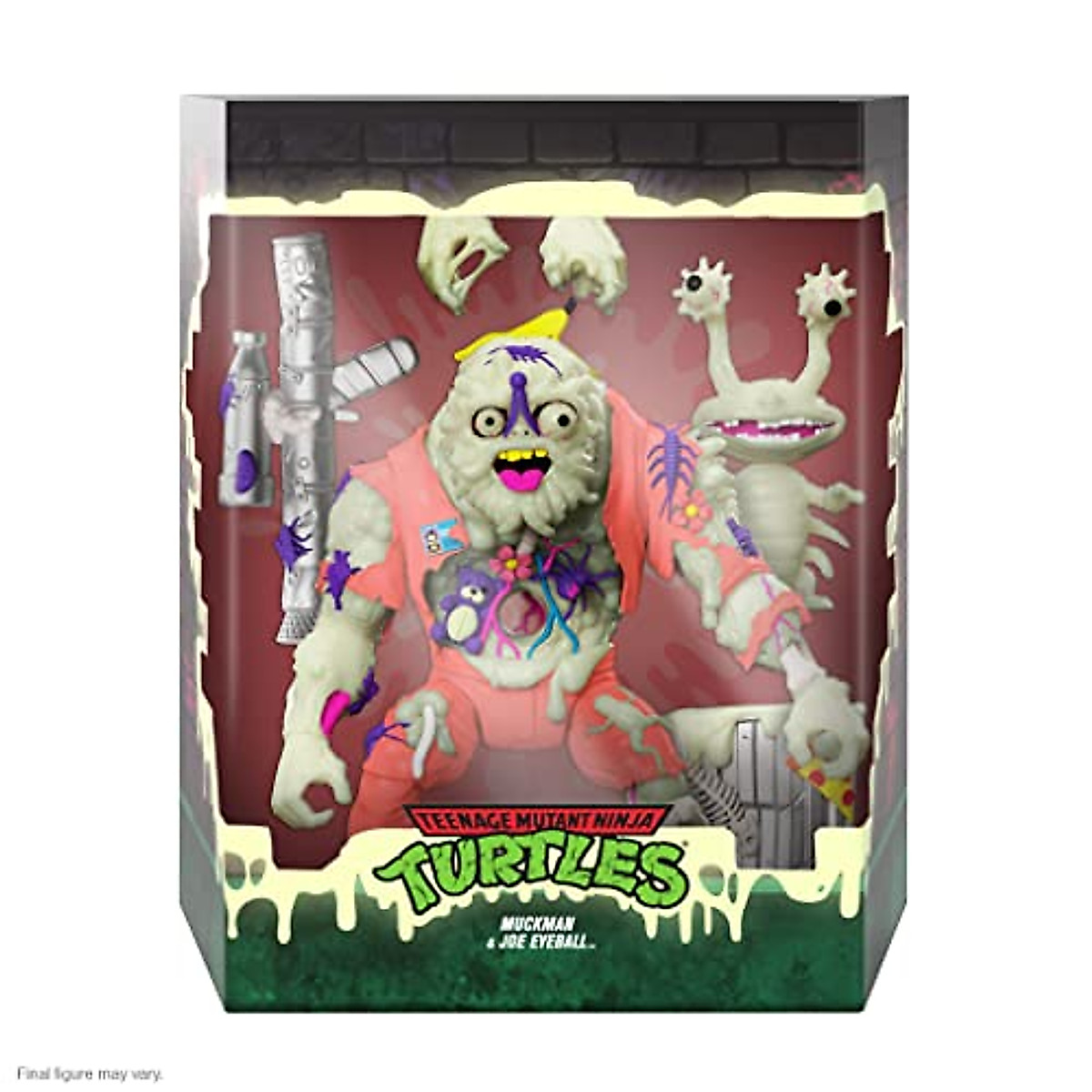 Super7 ULTIMATES! Teenage Mutant Ninja Turtles Muckman and Joe Eyeball (Glow in The Dark) - 7" TMNT Action Figure with Accessories Classic Cartoon Collectibles and Retro Toys