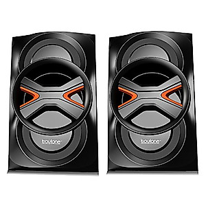 Boytone BT-326F, 2.1 Bluetooth Powerful Home Theater Speaker System, with FM Radio, SD USB Ports, Digital Playback, 40 Watts, Disco Lights, Full Function Remote Control, for Smartphone, Tablet., Black