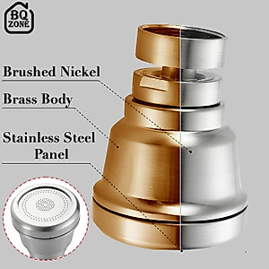 Kitchen Faucet Head Replacement,Faucet Sprayer Attachment for Kitchen Sink,Kitchen Tap Head Rotatable,Anti-Splash Kitchen Faucet Nozzle Head,Water Saving Faucet Aerator for Sink (Brushed Nickel)