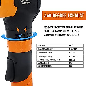 1/2 inch Air Angle Impact Wrench,WORKPAD 370 FT-LB 9.78cm Long Handle Air Impact Wrench