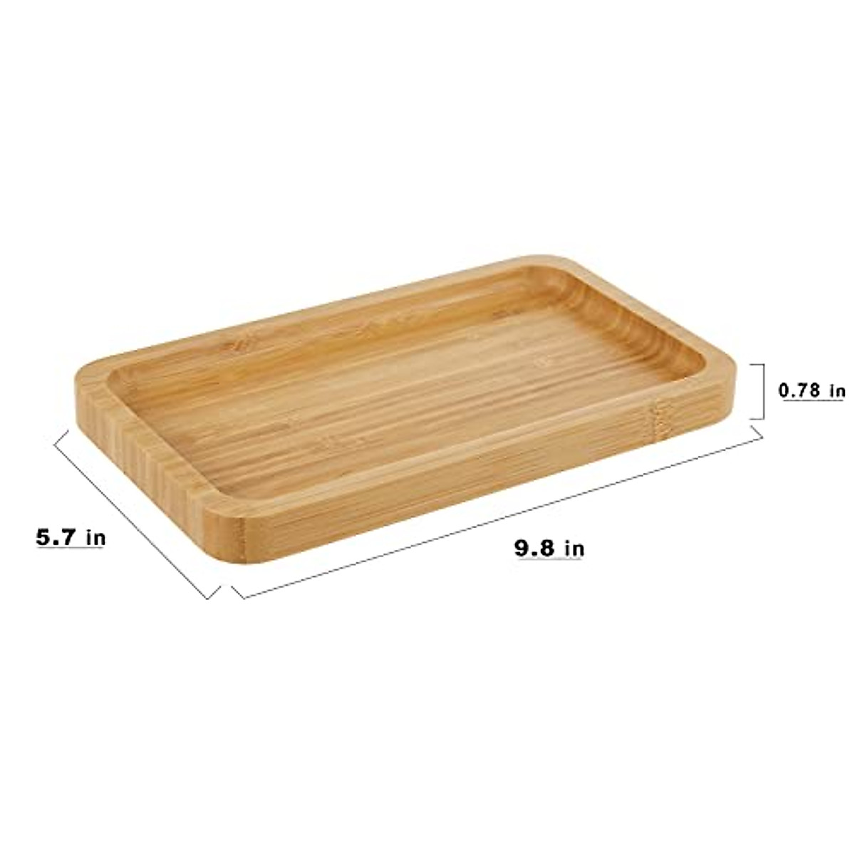 INIUNIK Bamboo Vanity Tray, Bathroom Tray Bamboo Tray Toilet Tank Tray Sink Tray Bathroom Countertop Organizer Holder for Candle Perfume Ring Earring Soap Dispenser