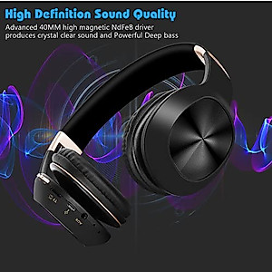 UrbanX Perfect Comfort 955 II Overhead Wireless Bluetooth Headphones for Coolpad Note 5 Lite Noise Isolation, with – Black