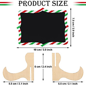 20 Pieces Christmas Mini Chalkboard Signs Xmas Small Wooden Food Signs Christmas Centerpiece Tabletop Decor Wooden Blackboard for Buffet Fireplace Desk Shelf Kitchen, Wedding, Home Holidays Decoration