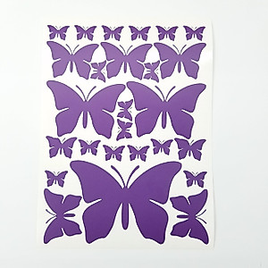Jeyfel Decals: Butterfly Wall Decals- Purple, Pink & Turquoise Set. DIY Decoration. Beautiful Butterfly Wall Stickers. Girls, Nursery, Room Decor.