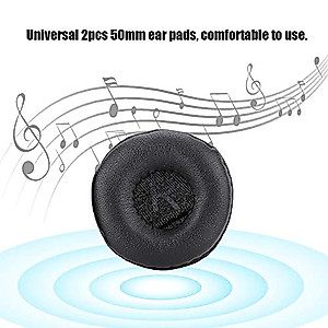 Universal Headphone Earpads, 50mm Foam Headset Cover Cushion Ear Pads Replacement Part