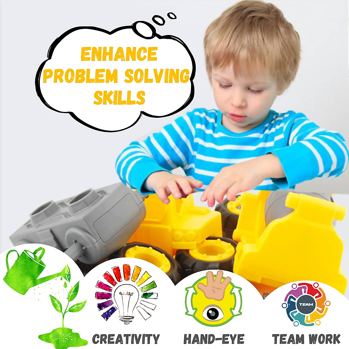 Cement Mixer Toy Truck for 3 + Years Old Kids Take Apart Toy with Screwdriver and Electric Drill Kids Construction Vehicle Toy Educational STEM Toy Gift for 3 4 5 Yeas Old Boy