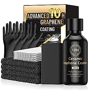 𝐀𝐝𝐯𝐚𝐧𝐜𝐞𝐝 𝗚𝗿𝗮𝗽𝗵𝗲𝗻𝗲 Ceramic Coating for Cars (70ml) - 10H Graphene Coating for Car Detailing - 10+ Years of Long Lasting Protection - Ultra High Gloss & Shine, Extremely Hydrophobic