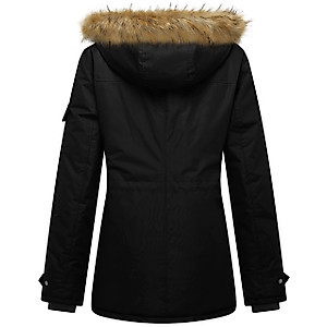 wantdo Women's Insulated Winter Coat Parka with Removable Hood Black Medium (Black, Medium)