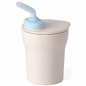 Miniware 1-2-3 Sip! Training Cup for Baby Toddler Self Feeding & Development, Tiny Cup Perfect for Baby Led Weaning, Non Drip Lid, Eco-Friendly, BPA Free, Dishwasher Safe (Vanilla + Aqua)