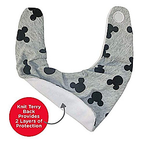 Disney Neat Solutions Mickey Mouse 3 Pack Infant Scarf Bib with Teether, Grey Heather
