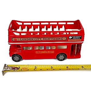London Double Decker Bus Open Top, Red - Motormax 76008 - 4.75" Diecast Model Toy Car