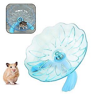 WishLotus Hamster Flying Saucer, Hamster Running Wheel Transparent Plastic Exercise Running Spinner Sports Wheel for Small Pet Like Hamster, Guinea Pig, Gerbils, Chinchillas (Blue)