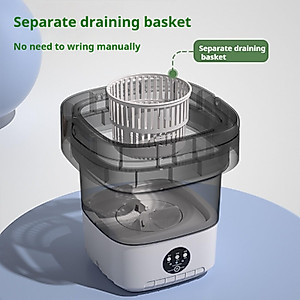 HusonoLife Portable Washing Machine 12L Small Washer Dryer Mini Washing Machine for Underwear Baby Clothes Socks Foldable Compact Washer lavadora portatil for Apartment Dorm Camping RV Travel (Green)