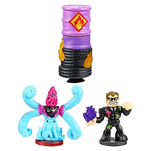 Legends of Akedo Powerstorm Official Rules Starter Pack Legendary Kick Attack 3 Mini Battling Action Figures with Training Practice Piece and Exclusive Joystick Controller