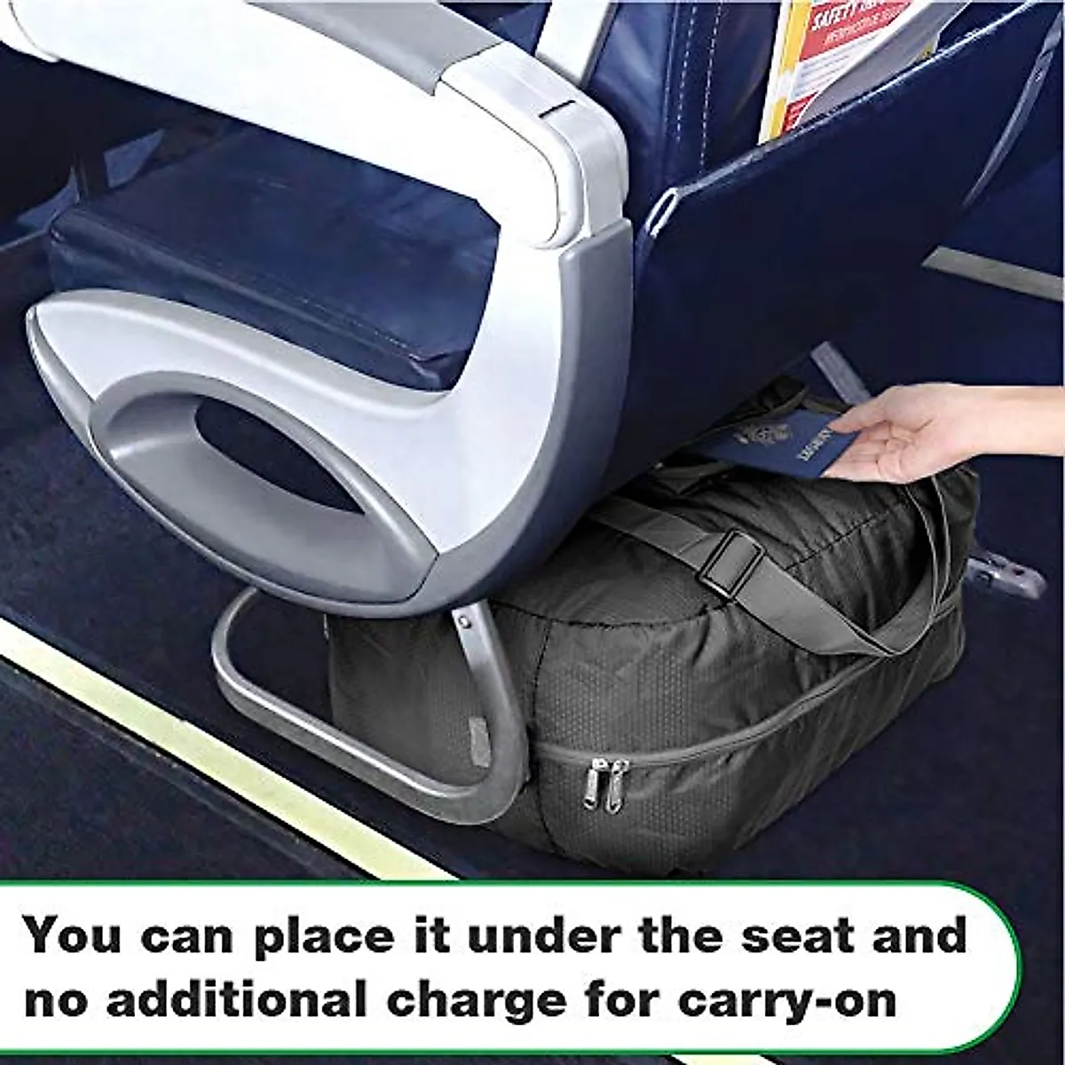 WANDF For Spirit Airlines Personal Item Bag 18x14x8 Foldable Travel Duffel Carry on Weekender Overnight for Women Men