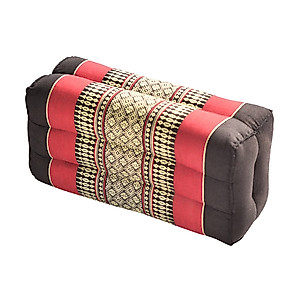 Zafuko Yoga & Meditation Cushion - Black/Red - organic water-resistant Kapok filling, meditation cushion, soft yoga prop