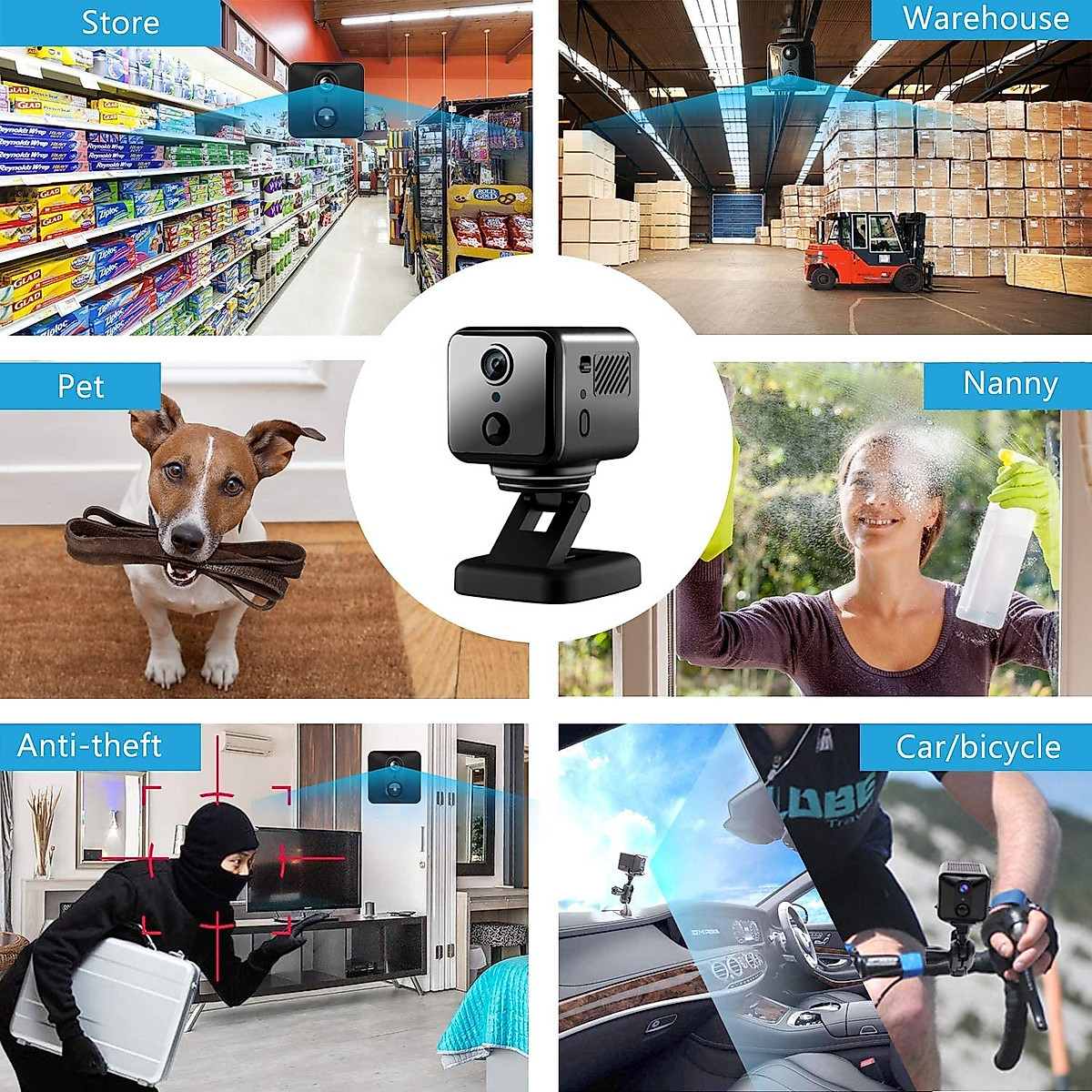 Mini Hidden Camera - Spy Camera PTZ 360° Rotate Left/Right - WiFi HD 1080P Camera PIR 50-Days Standby/Low Power Consumption Motion Detection Video Recorder Night Vision Security Small Cam