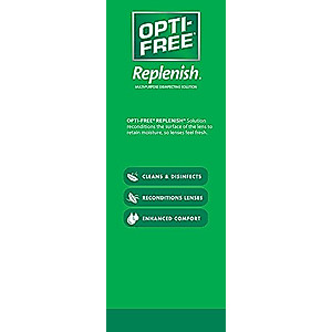 Opti-Free Replenish Multi-Purpose Disinfecting Solution With Lens Case, Lemon 10 Fl Oz