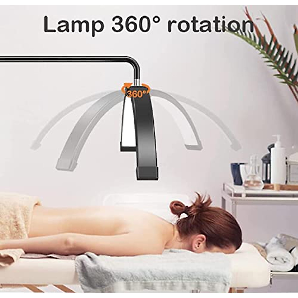 QQXX LED Floor Half Moon Lash Light Floor Lamp for Reading,Eyelash Extensions LED Floor Light，Lash Lamp,Adjustable Standing Lamp with Remote,Tattoo Light,Salon Cosmetic SPA Pmu Lamp , White