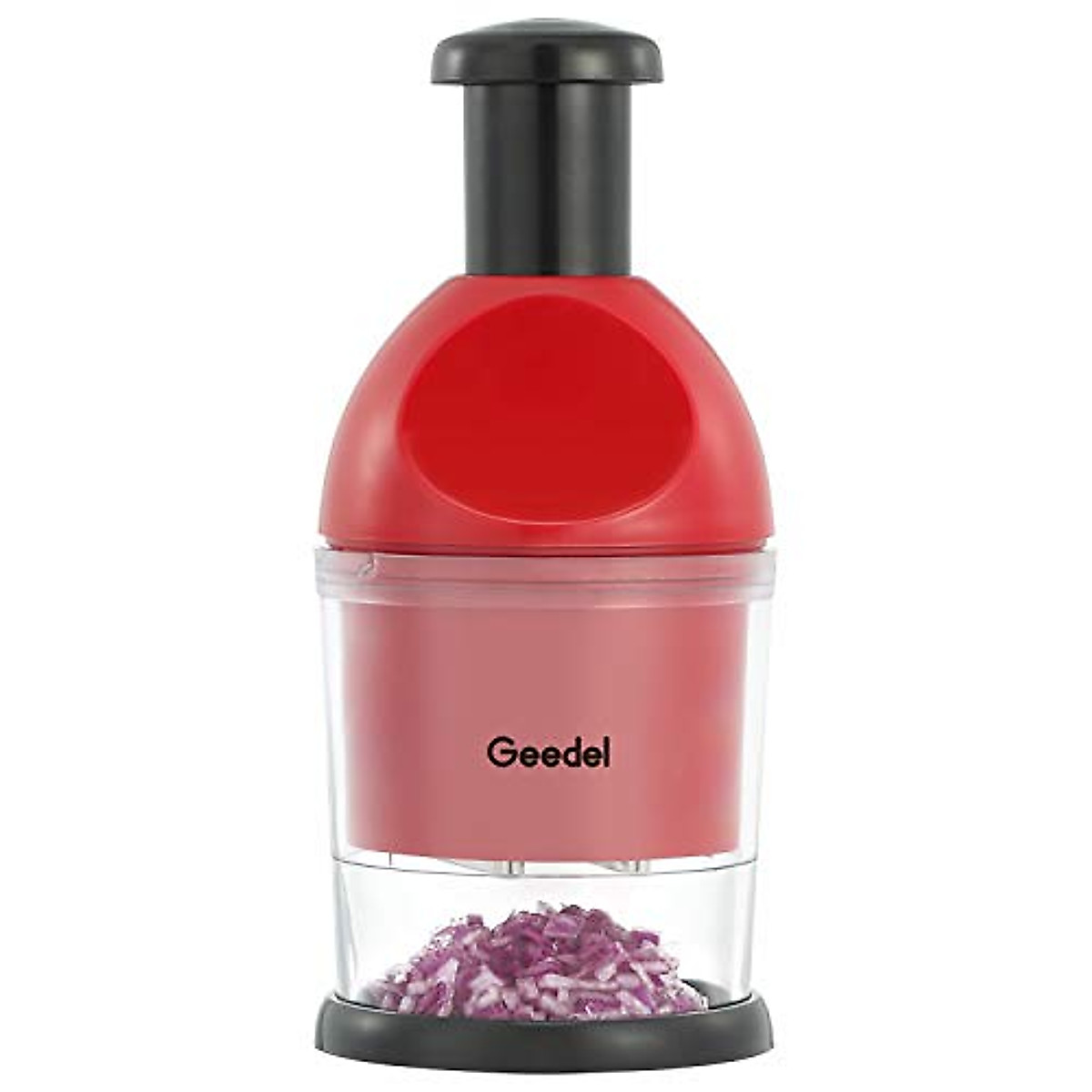 Geedel Food Chopper, Easy to Clean Manual Hand Vegetable Chopper Dicer, Dishwasher Safe Slap Onion Chopper for Veggies Onions Garlic Nuts Salads